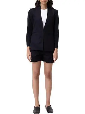 REISTOR Organic Cotton Collarless Blazer - Black