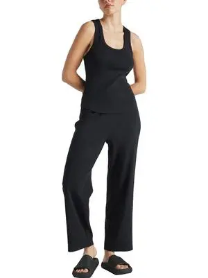 LOSANO Serene Rib Relaxed Pant - Black
