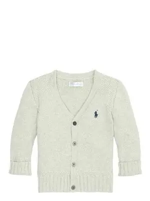 Ralph Lauren V-neck Cardigan - Light Sport Heather