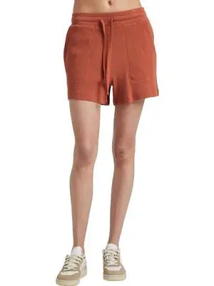 LOSANO Losano Organic Cotton Waffle Weave Shorts Baked Clay
