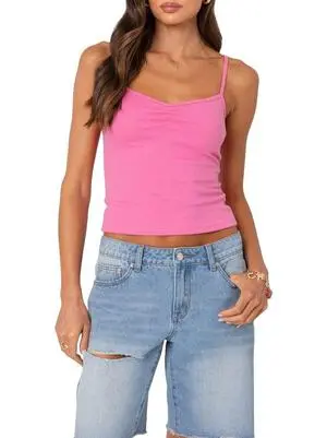 EDIKTED Makena Cinched Front Camisole - Pink