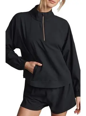 RHONE Rhone Mirage Water-Repellent Half-Zip Jacket Black