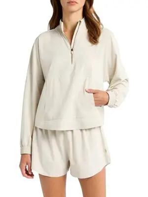 RHONE Mirage Water-repellent Half-zip Jacket - Sand