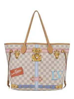 LOUIS VUITTON Damier Azur Trunk Neverfull - White