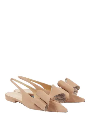 MACH & MACH Mach & Mach Le Cadeau Suede Slingback Flats