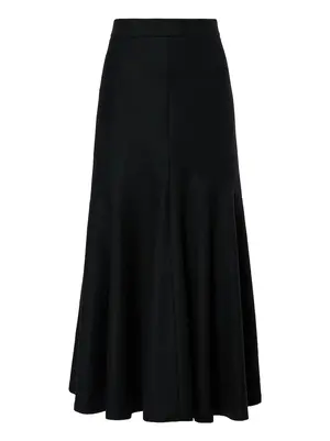 Patou Peplum Midi Skirt - Black