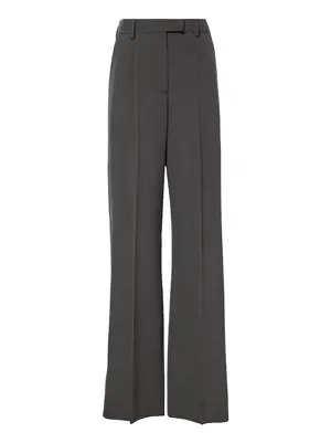 Valentino Garavani High-rise Straight Wool Pants - Grey