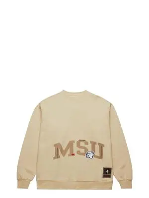 TRAVIS SCOTT X Mitchell & Ness Mississippi State Bulldogs Pullover Sweatshirt - Tan
