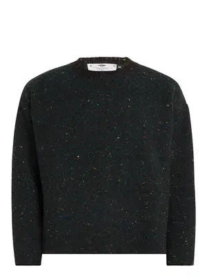 Inis Meáin Cashmere And Wool Jacquard Crewneck Sweater - Char-green