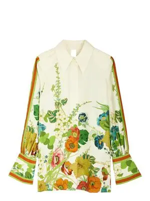 ALEMAIS Constance Floral-print Silk-satin Shirt - Multicoloured