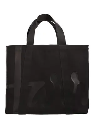Harrods Large Cotton Logo Tote Bag - Black