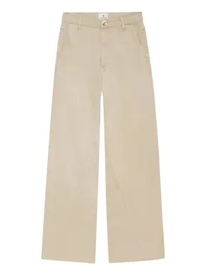 ANINE BING Briley Curved-seam Twill Trousers - Neutrals