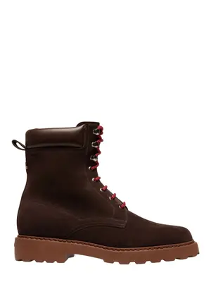 Bally Lace-up Suede Boots - Brown