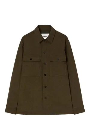 JIL SANDER Drop-shoulder Flannel Shirt - Brown