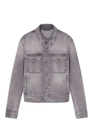 Versace Medusa Head-button Denim Jacket - Grey
