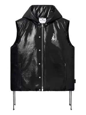 COURREGES Sleeveless Vinyl Puffer Jacket - Black
