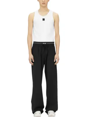 MSGM Logo Waistband Lounge Trousers - Black