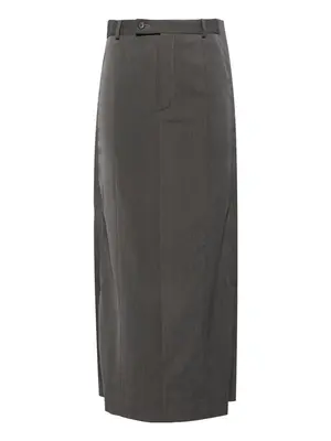 BETTTER Wool Maxi Straight Skirt - Grey