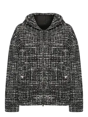 Valentino Garavani Hooded Tweed Jacket - White