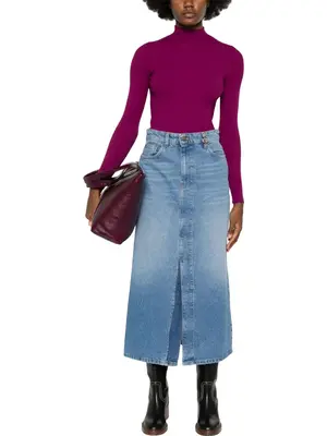 TWINSET Denim Midi Skirt - Blue