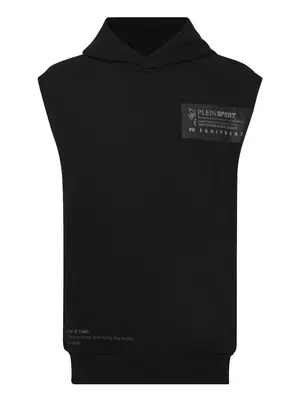 PLEIN SPORT Sleeveless Hoodie - Black