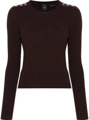 Pinko Love Birds-motif Sweater - Brown