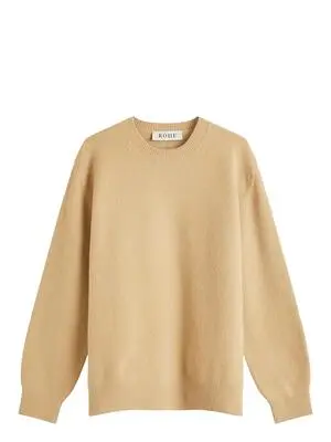 RÓHE Relaxed Boiled Wool Crew Neck Jumper - Camel
