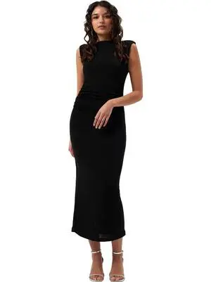 MIZALLE Sleeveless Gathered Dress - Black