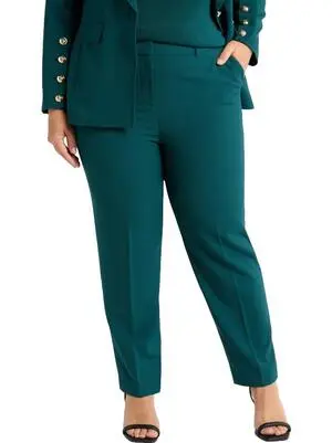 TAHARI ASL Tahari ASL Classic Slim Fit Pants Hunter