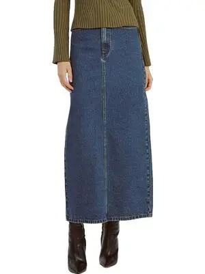 Bardot Evianna Denim Maxi Skirt - Washed Indigo