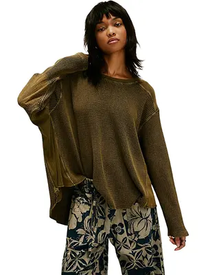 Free People FP One Blake Thermal Olive Green/army Green