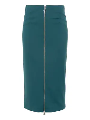 Patrizia Pepe Zip-up Midi Skirt - Blue