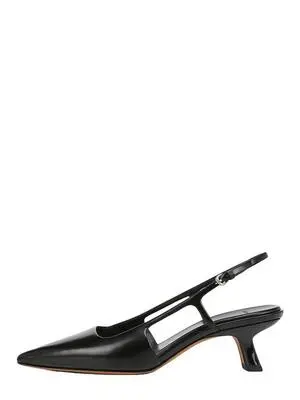 Vince Bianca Leather Slingback Heel - Black