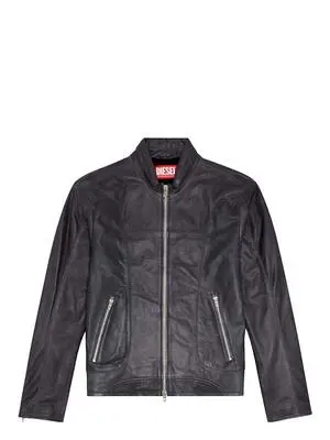 DIESEL® Lkrix Leather Biker Jacket - Black