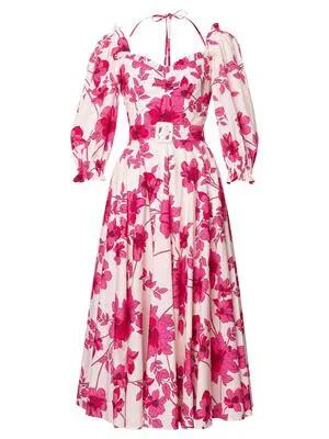 Lena Hoschek Angelique Cotton Halter Midi Dress - Floral