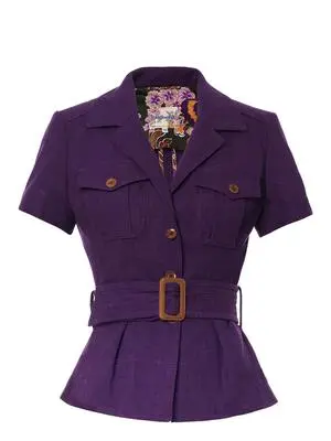 Lena Hoschek Alice Tie-detailed Jacket - Purple