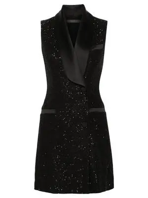 Max Mara Sequinned Sleeveless Dress - Black