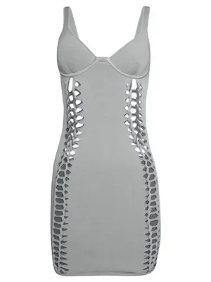 DION LEE Braid-embellished Mini Dress - Grey