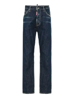 Dsquared2 Distressed Straight Leg Jeans - Blue