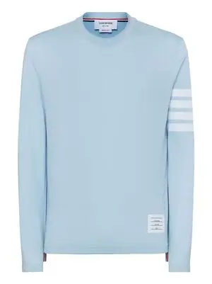Thom Browne Three-stripe Long-sleeved T-shirt - Blue