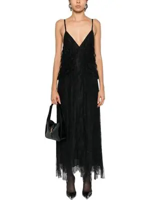 Blumarine Lace Maxi Dress - Black