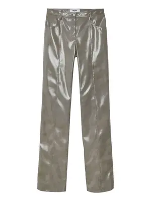 MSGM MSGM Glossy-Finish Straight-Leg Trousers