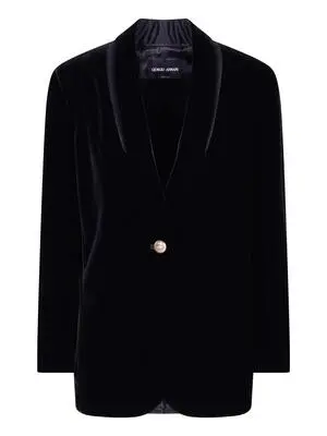 Giorgio Armani Velvet Single-breasted Jacket - Patterned