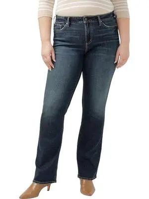 SILVER JEANS CO. Suki Curvy Mid Rise Slim Bootcut Jeans - Indigo