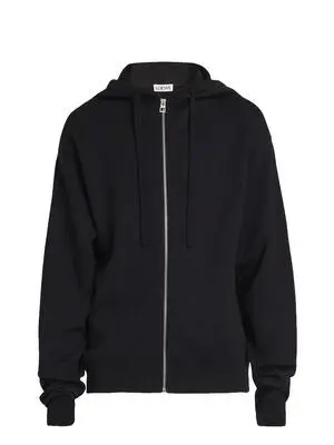 Loewe Anagram Logo Wool-blend Hoodie - Black