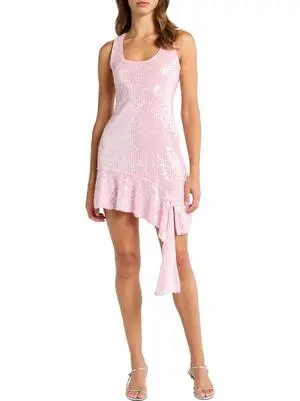 Endless Rose Sequin Ruffle Dress - Pink