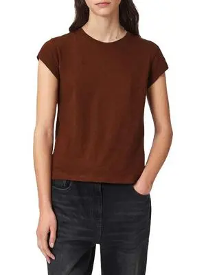 ALLSAINTS AllSaints Anna Cotton T-Shirt Rust Brown