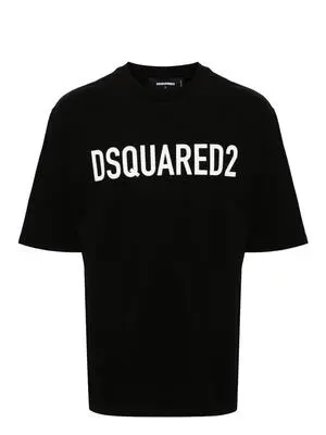 Dsquared2 Logo Cotton T Shirt - Black