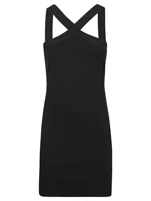 PAROSH Viscose Blend Mini Dress - Black