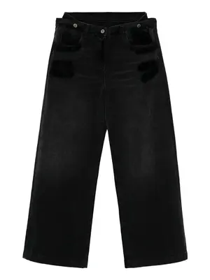 Attico Wide Leg Denim Jeans - Black